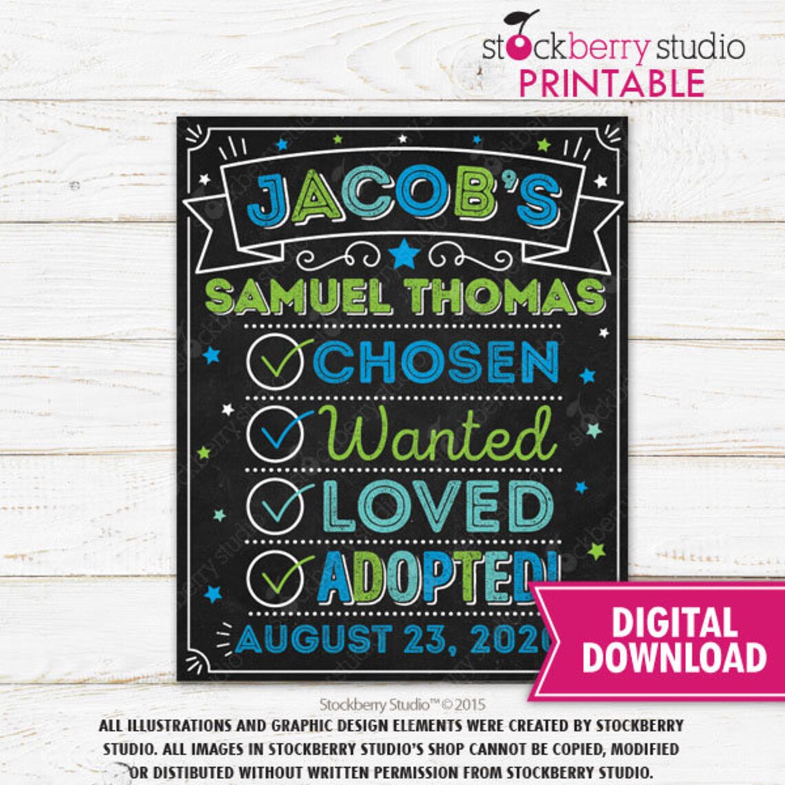 Foster Care Adoption Announcement Sign Printable Adopted Girl - Etsy