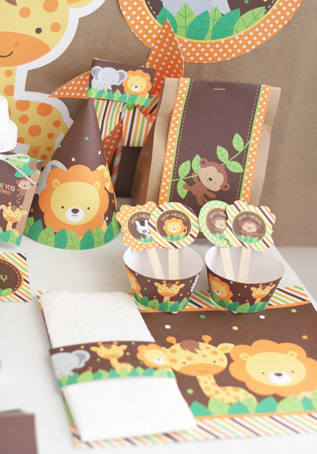 Jungle Safari Birthday Party Decorations Printable Jungle - Etsy