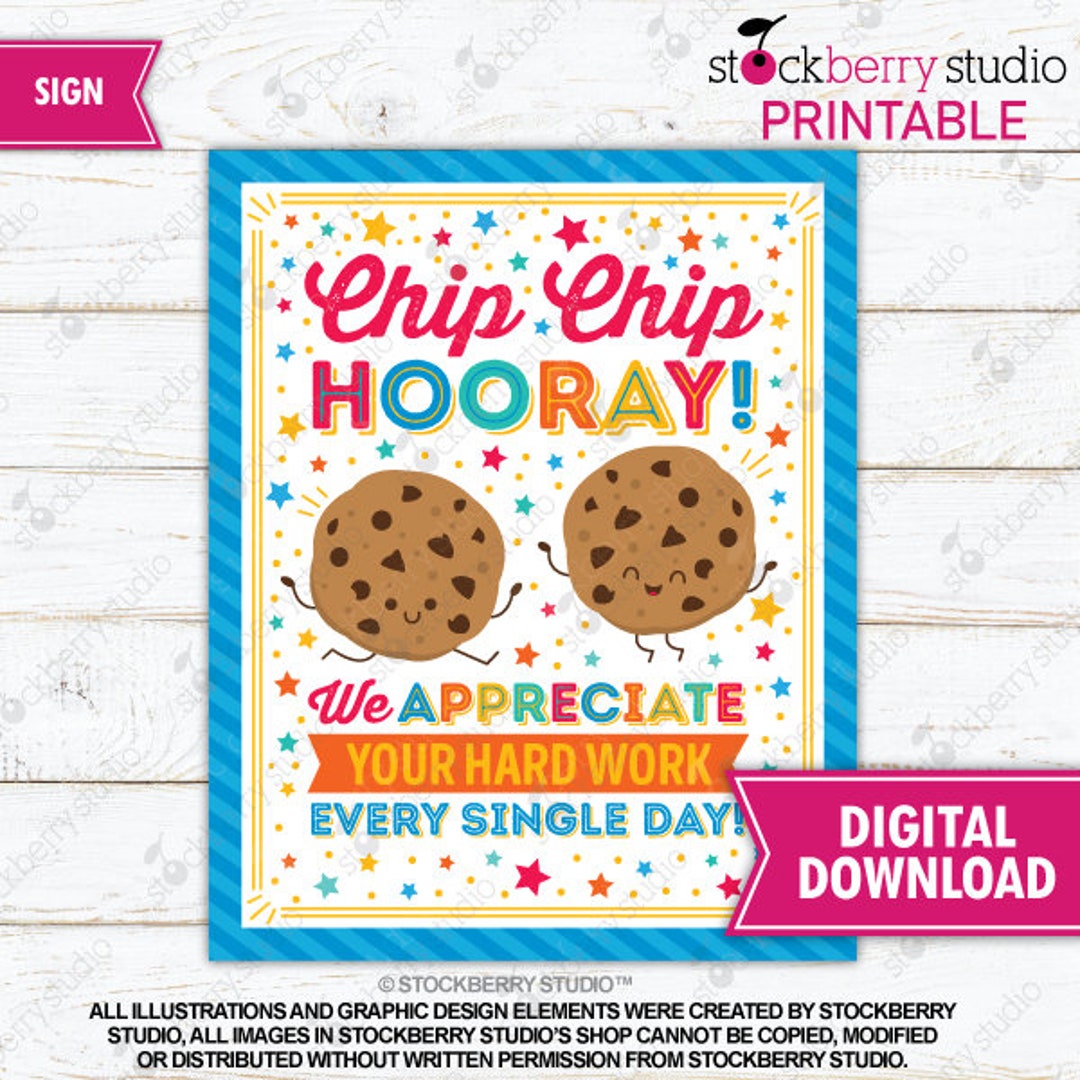 Cookie Thank You Sign Chip Chip Hooray Teacher Appreciation Week ...