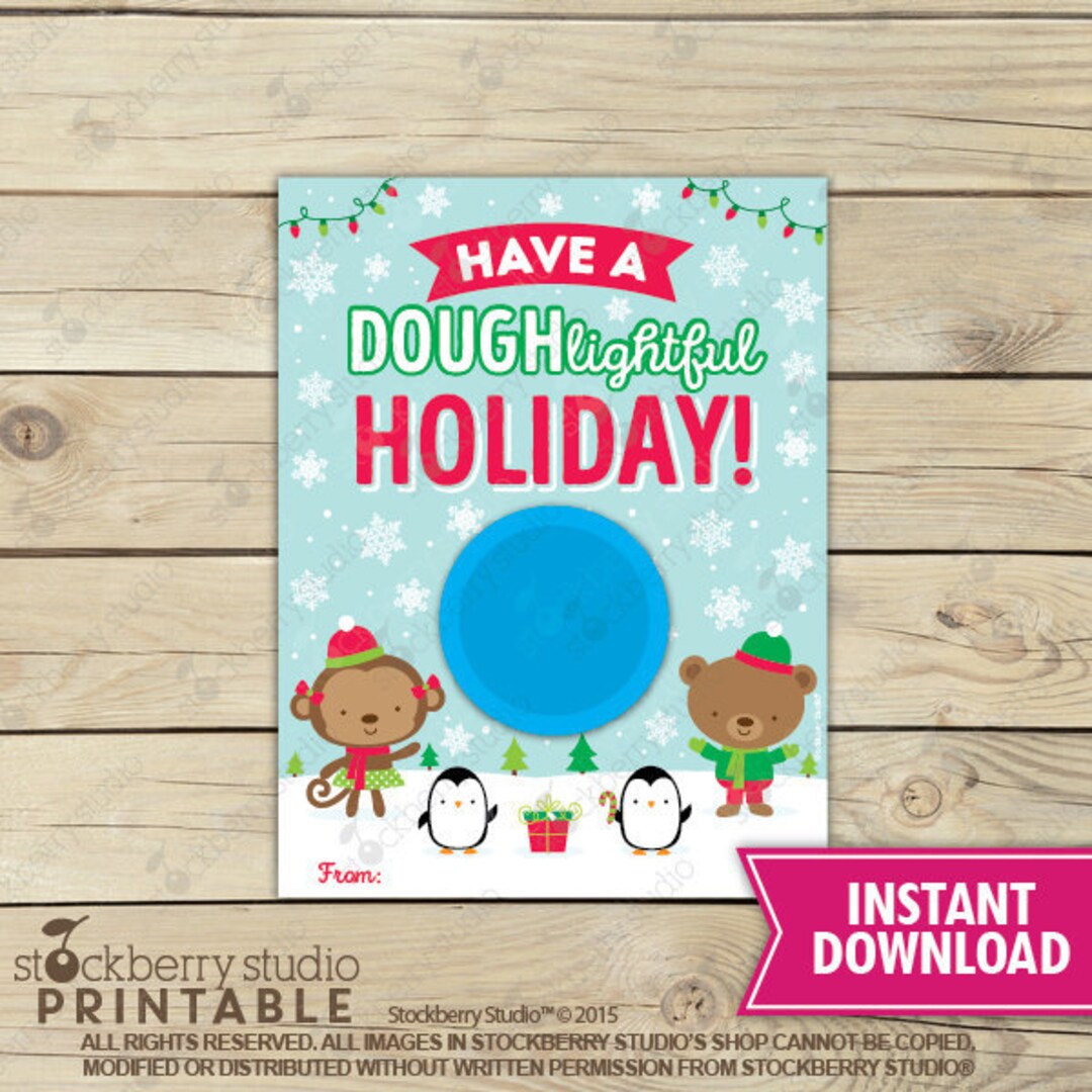 Christmas Play Dough Card Printable Have a Doughlightful Holiday ...