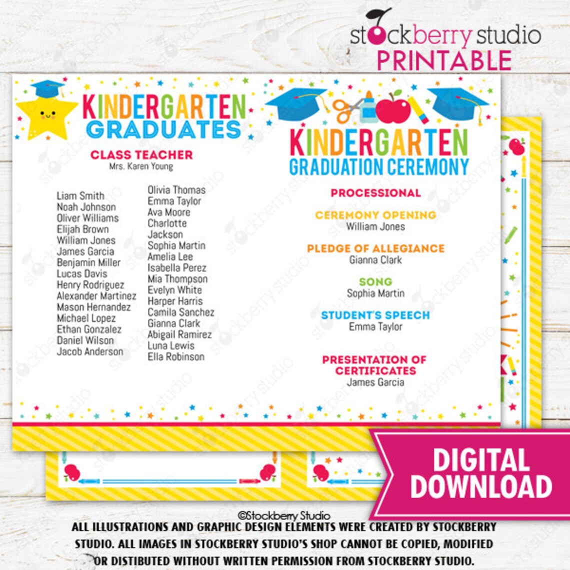 Graduation Ceremony Program Reach for the Stars Any Grade - Etsy