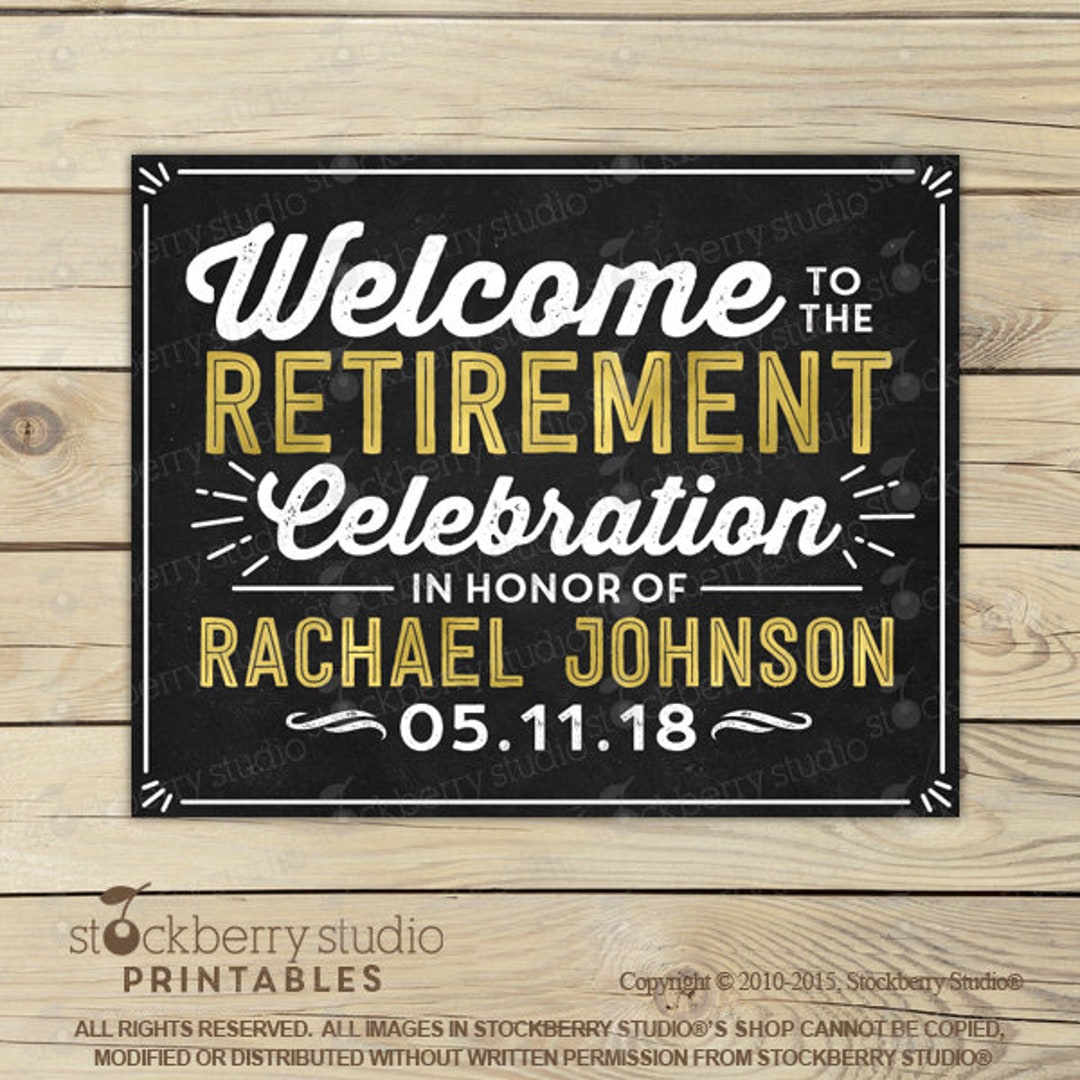 Retirement Sign Welcome to the Retirement Celebration Sign Retirement ...