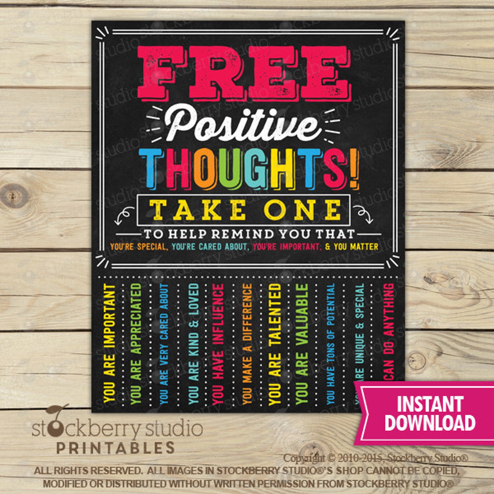School Counselor Door Sign Printable Positive Thoughts Sign - Etsy