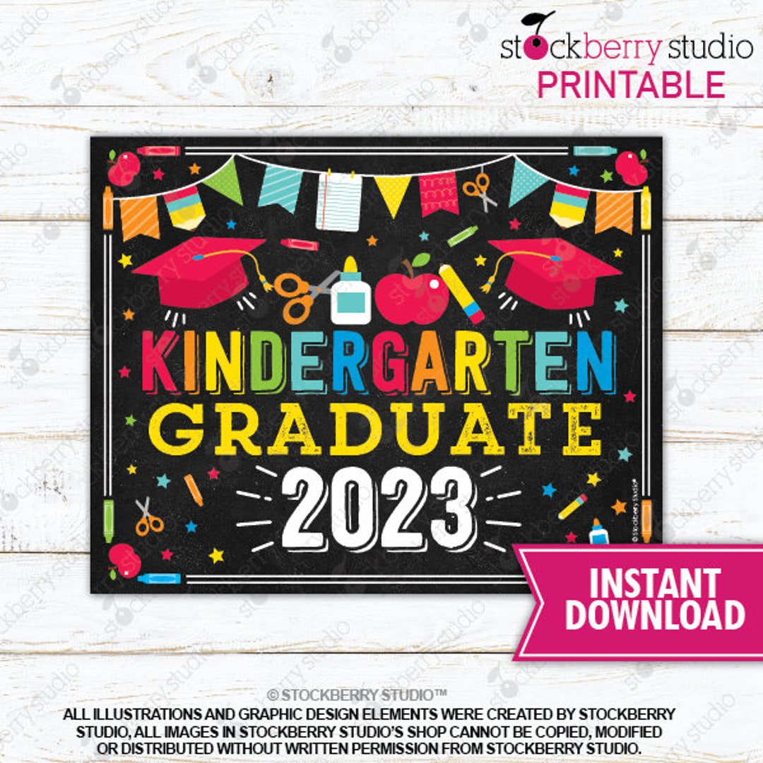 Kindergarten Graduation Sign Printable Last Day of - Etsy