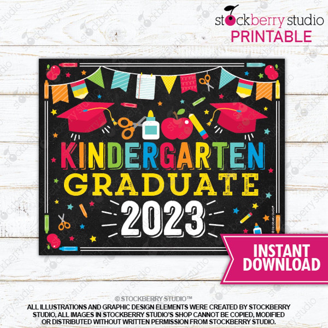 Kindergarten Graduation Sign Printable Last Day of - Etsy