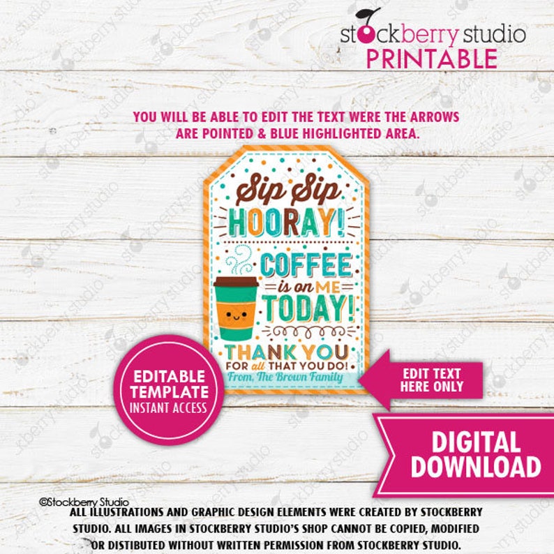 Coffee Gift Tag Employee Nurse Teacher Appreciation Staff - Etsy