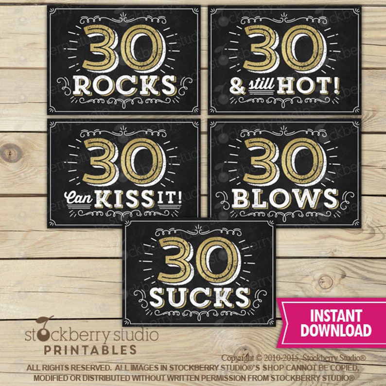 30th Birthday Signs Printable 30th Birthday Party 30th | Etsy