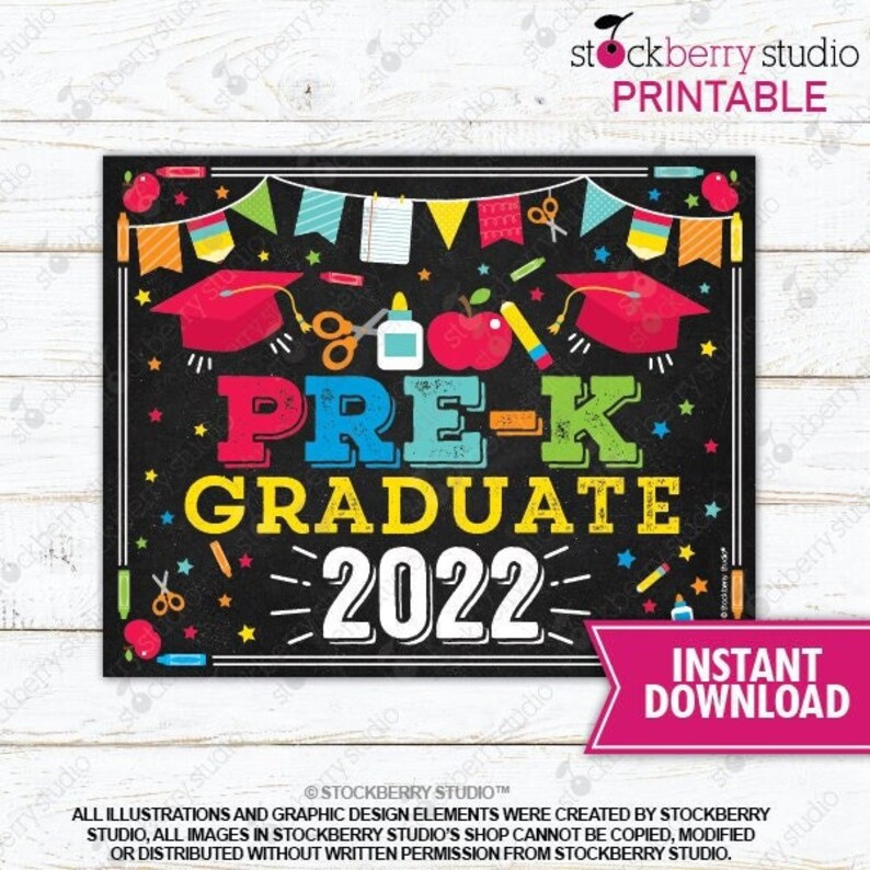 Pre-k Graduation Sign Printable Last Day of Pre K Sign Last - Etsy