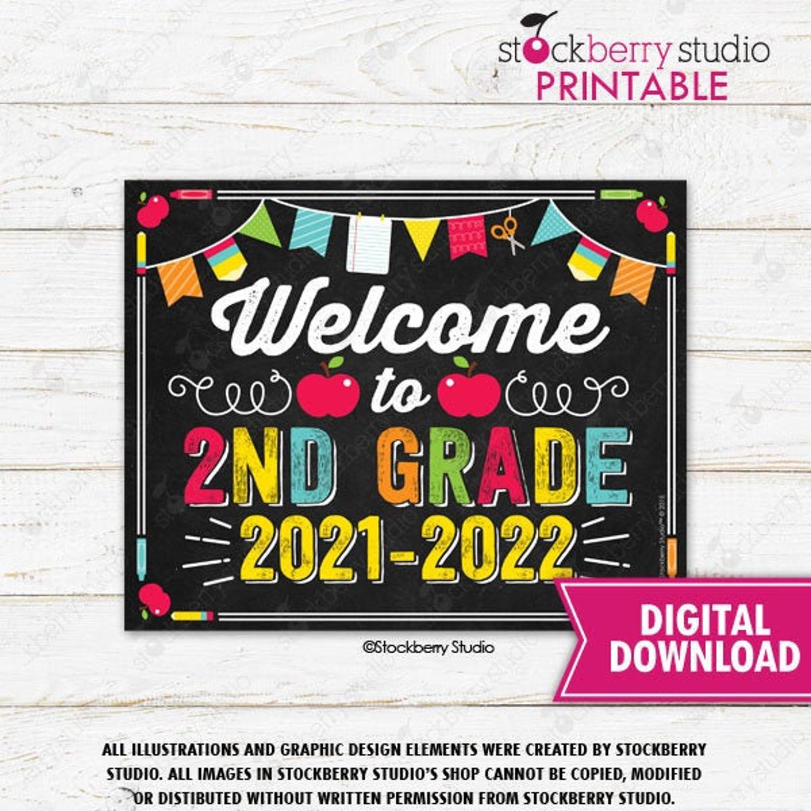 Welcome to 2nd Grade Sign Second Grade Teacher Sign Printable | Etsy