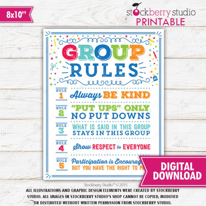 Group Rules Sign School Counseling Confidentiality Guidance | Etsy Group Rules Sign School Counseling Confidentiality Guidance | Etsy