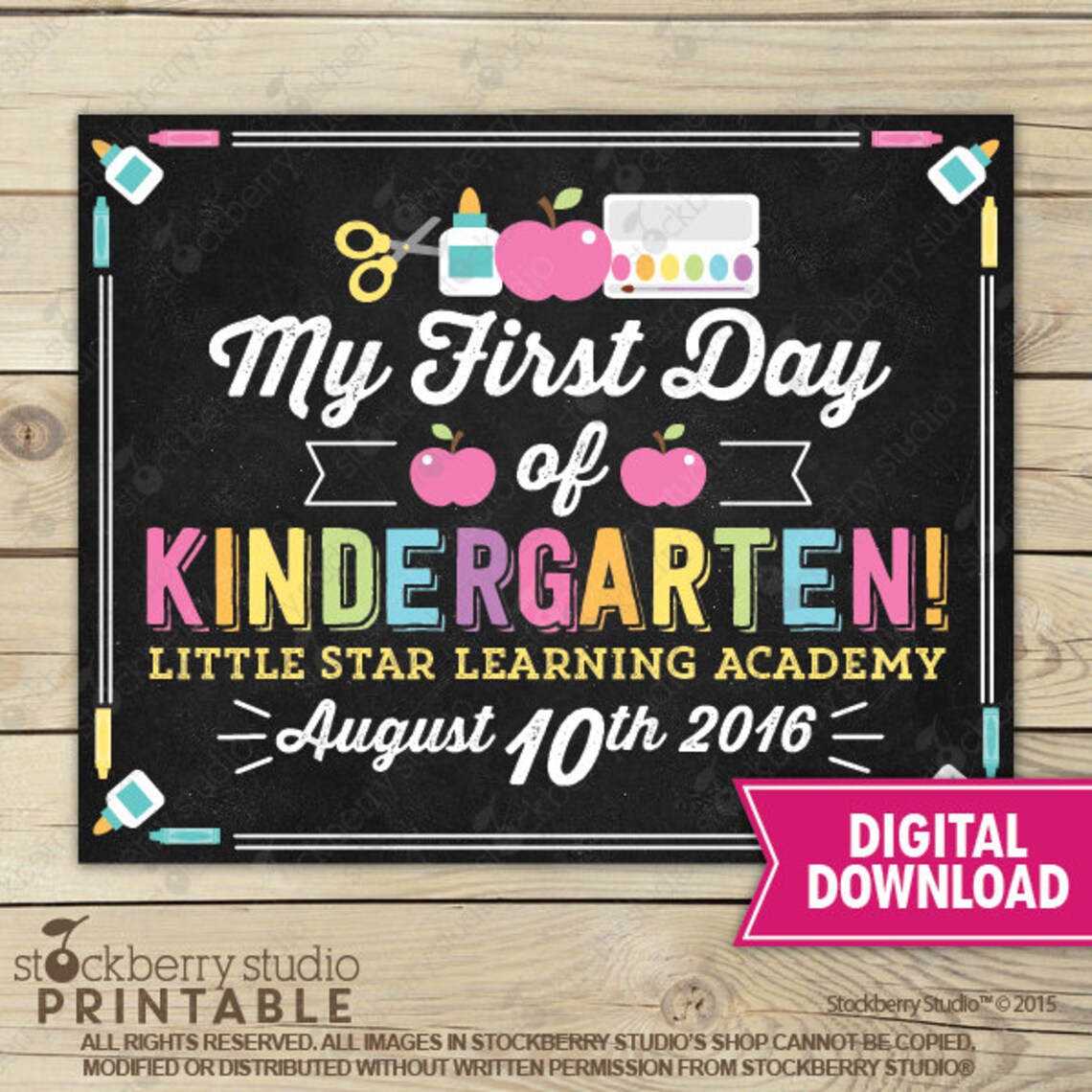 My First Day of Kindergarten Sign 1st Day of Kindergarten | Etsy