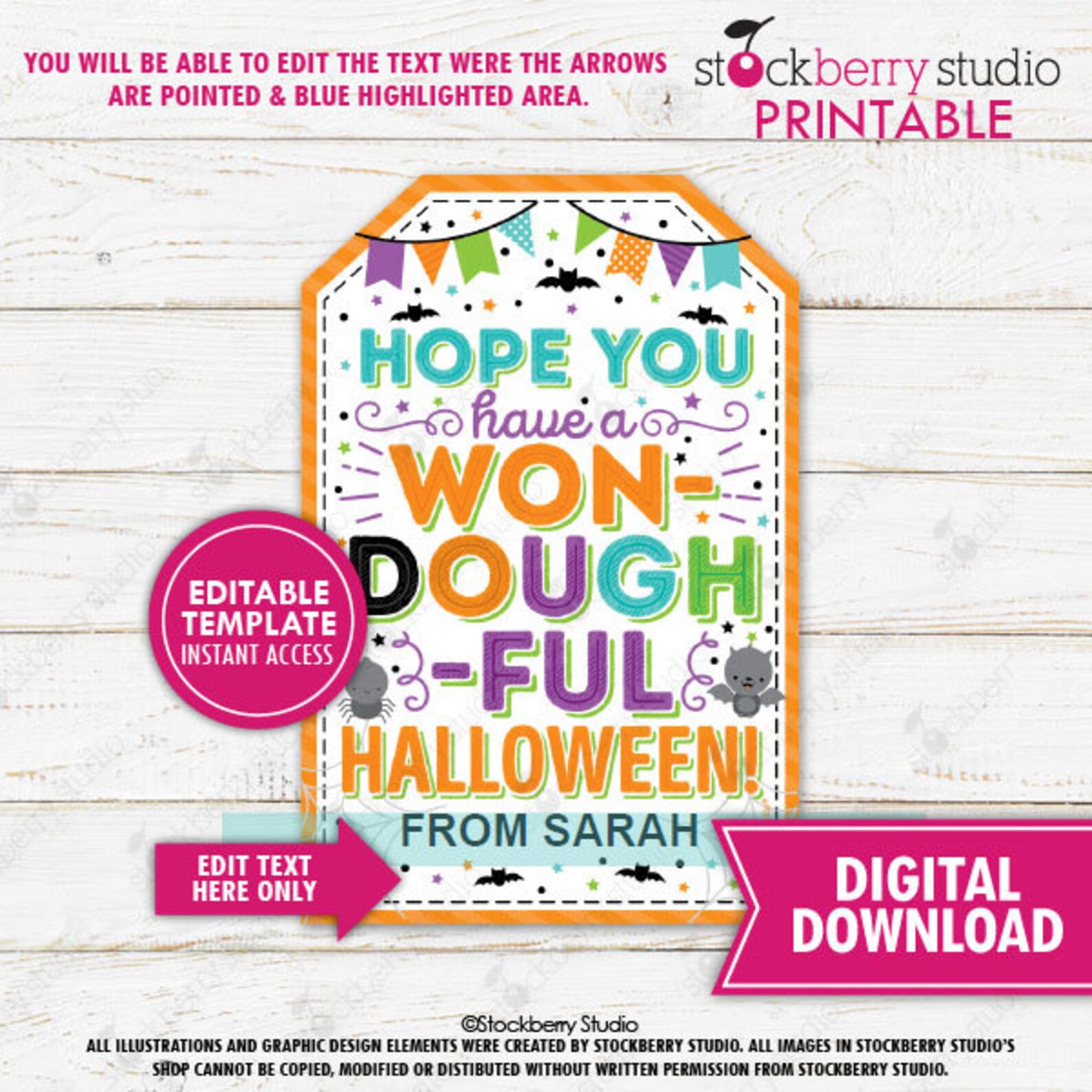 Won Dough Ful Halloween Gift Tag Play Dough Playdough Preschool ...