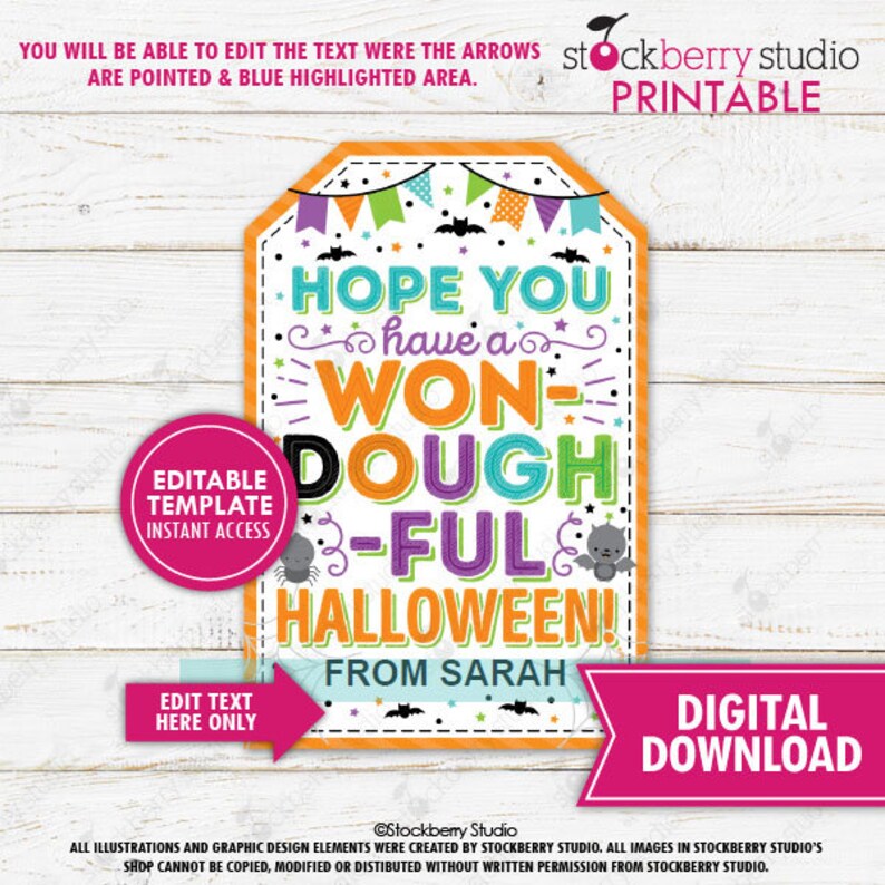 Won Dough Ful Halloween Gift Tag Play Dough Playdough Preschool ...