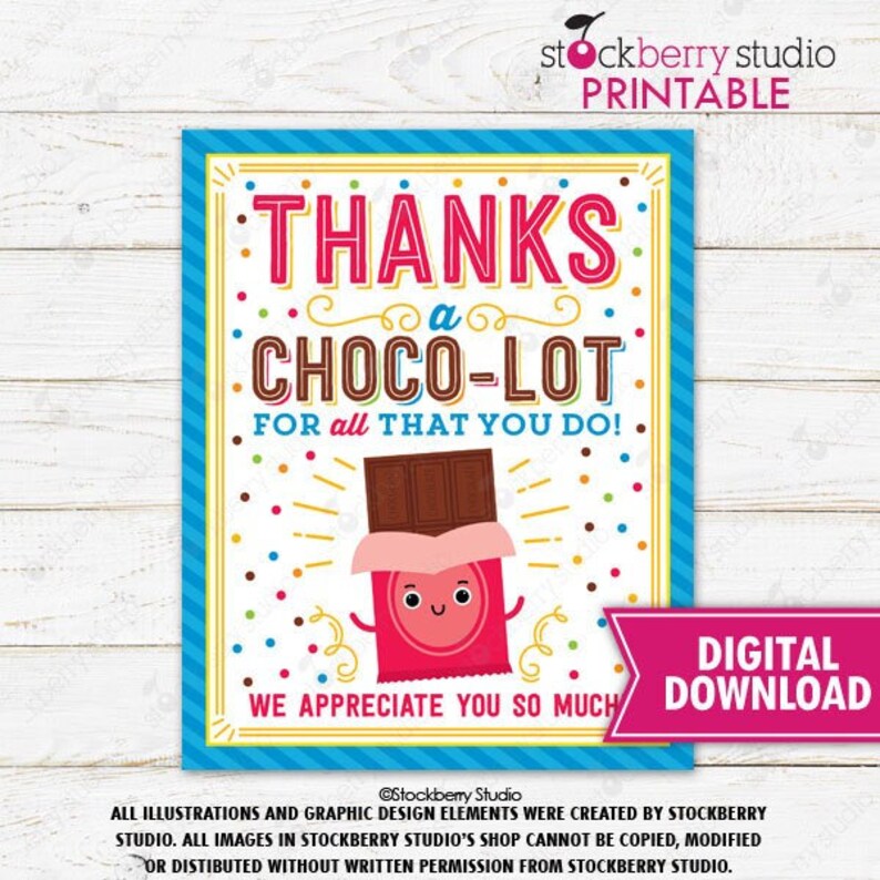 Chocolate Appreciation Thank You Sign Candy Decor Employee - Etsy