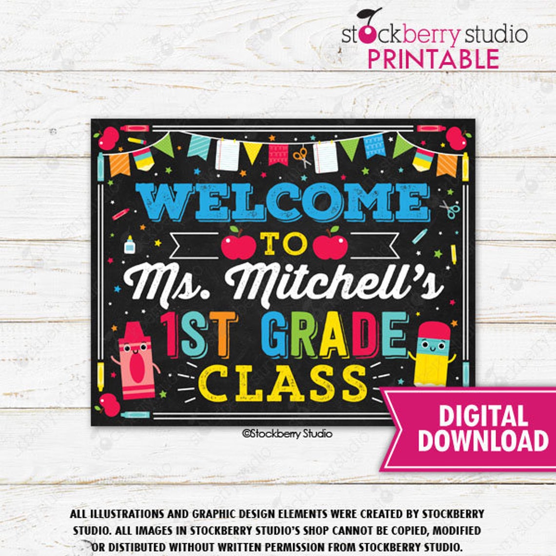 1st Grade Door Sign Classroom Welcome Sign Classroom Sign | Etsy