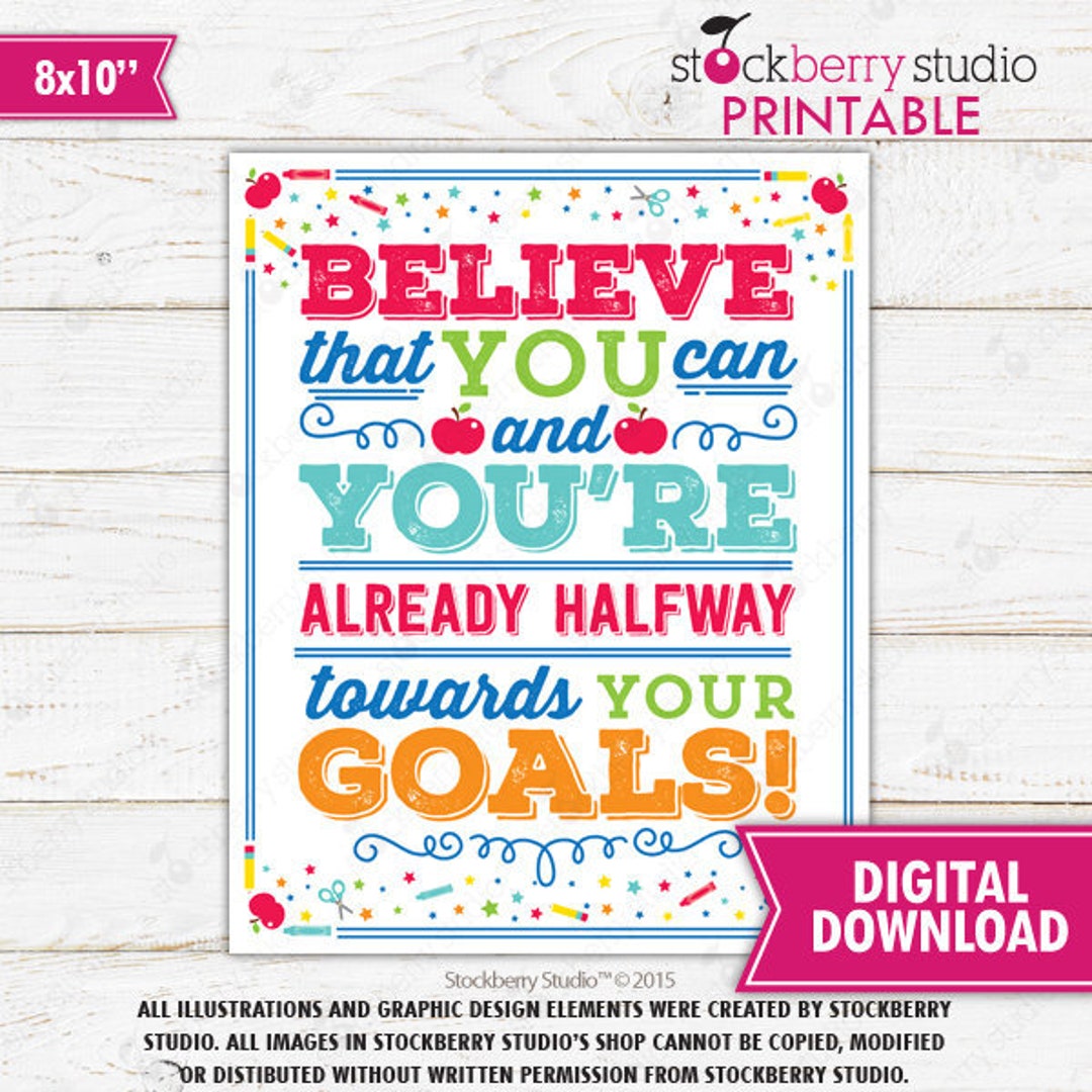 Teacher Wall Print Positive Classroom Poster Kids Motivational - Etsy