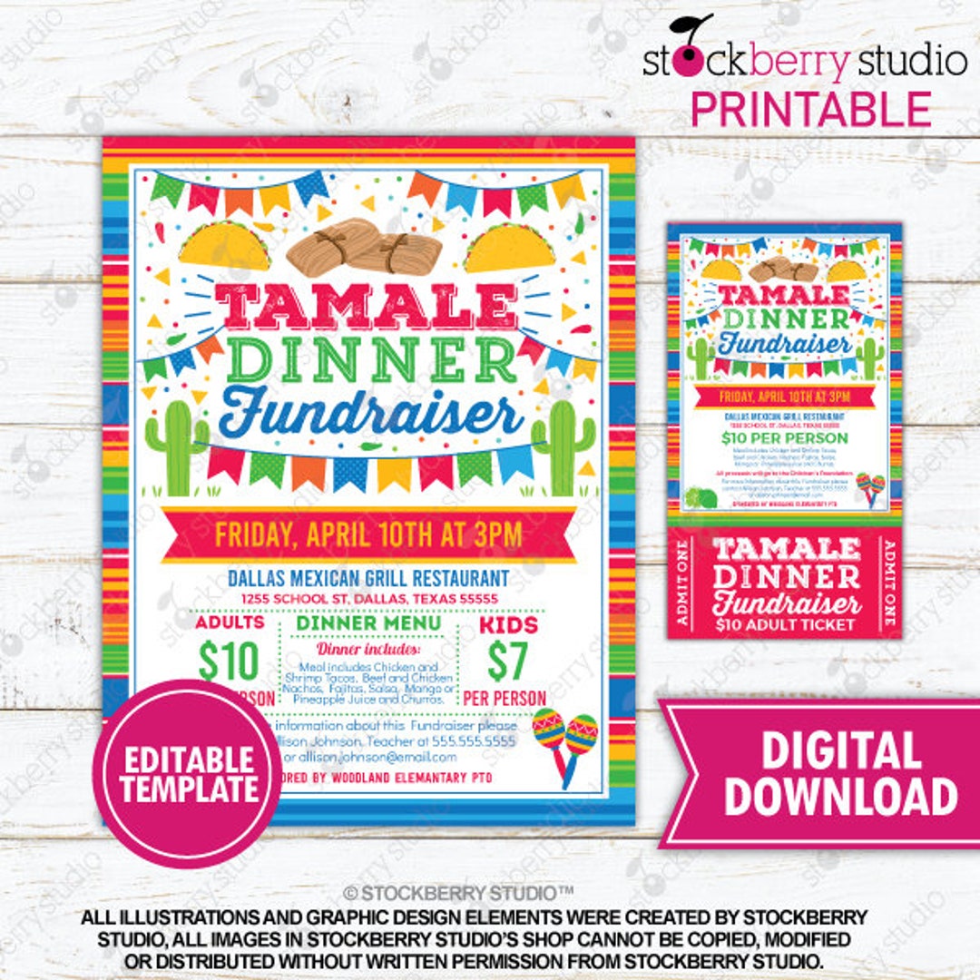 Tamale Dinner Flyer Printable Template Tamale Fundraiser - Etsy Canada
