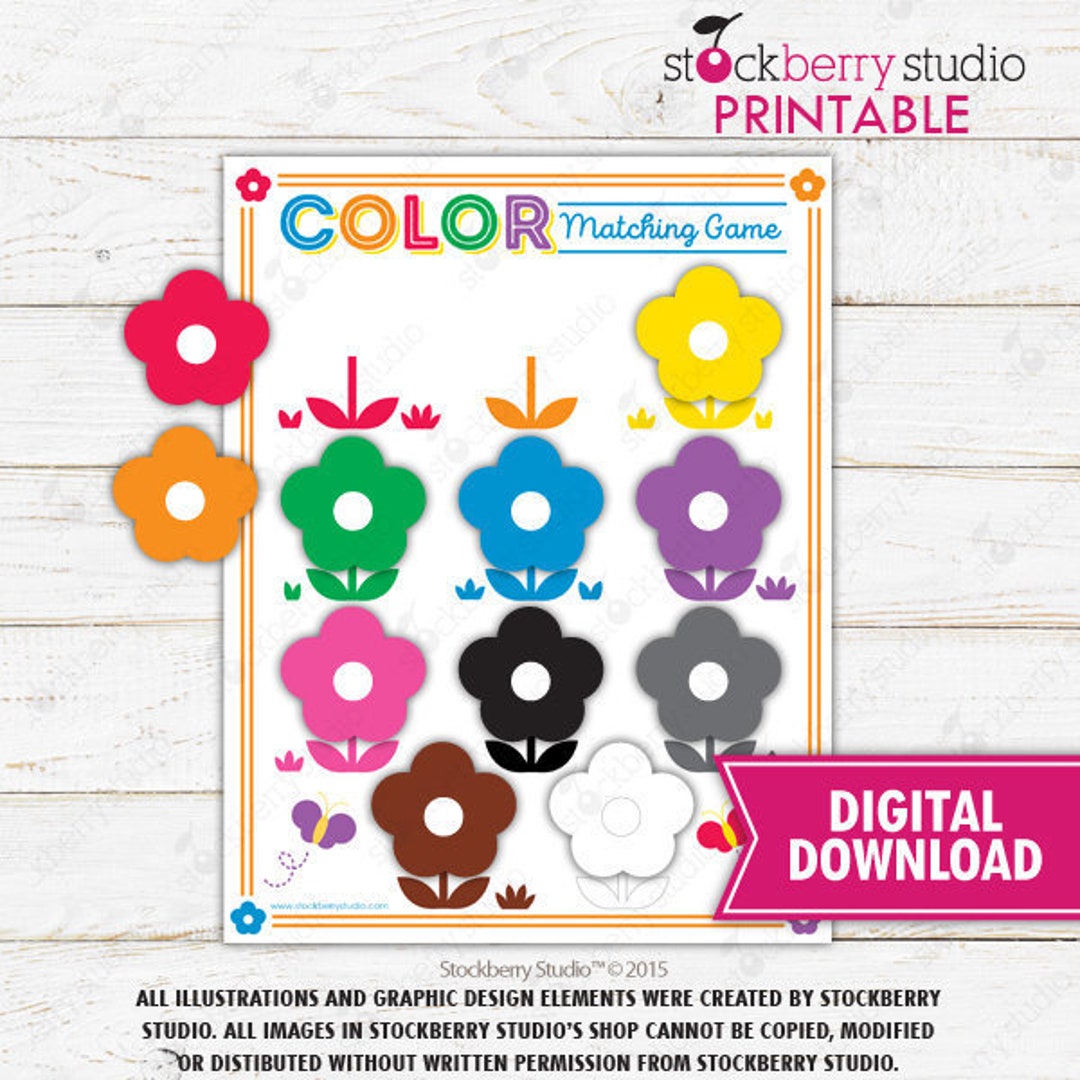 Color Matching Game Homeschool Printable Toddler Learning Colors ...