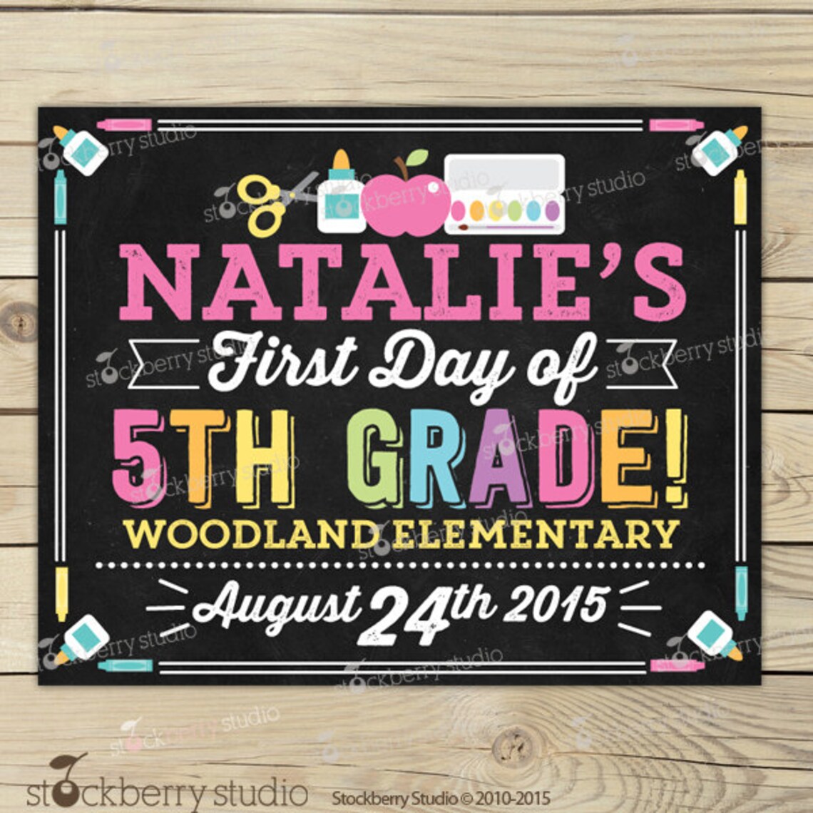 First Day of 5th Grade Sign Printable Girl 1st Day of 5th - Etsy
