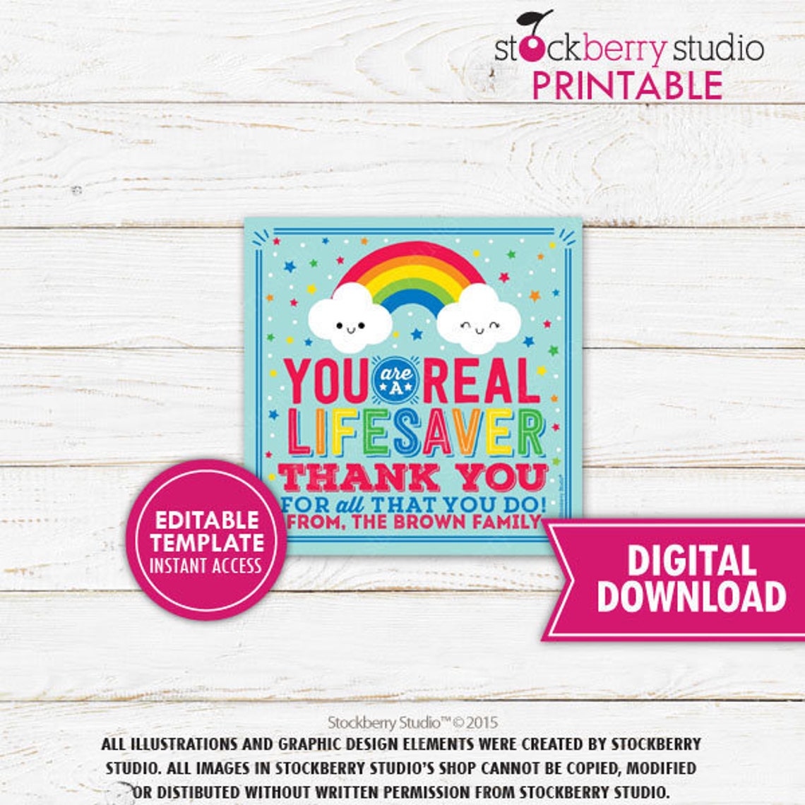 You Are A Lifesaver Gift Tag Candy Thank You Employee Thank | Etsy