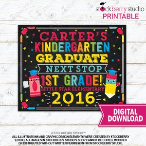 Preschool Graduation Sign Printable Last Day of Preschool Sign ...