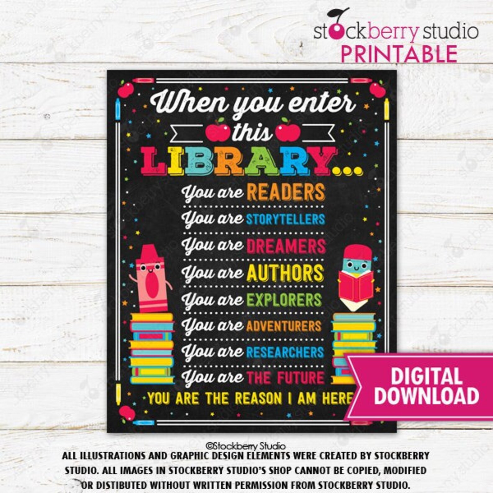 School Library Classroom Rules Sign Printable Teacher Media - Etsy