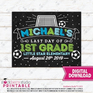 Chalkboard Last Day of School Sign Printable - Girl Last Day of School ...