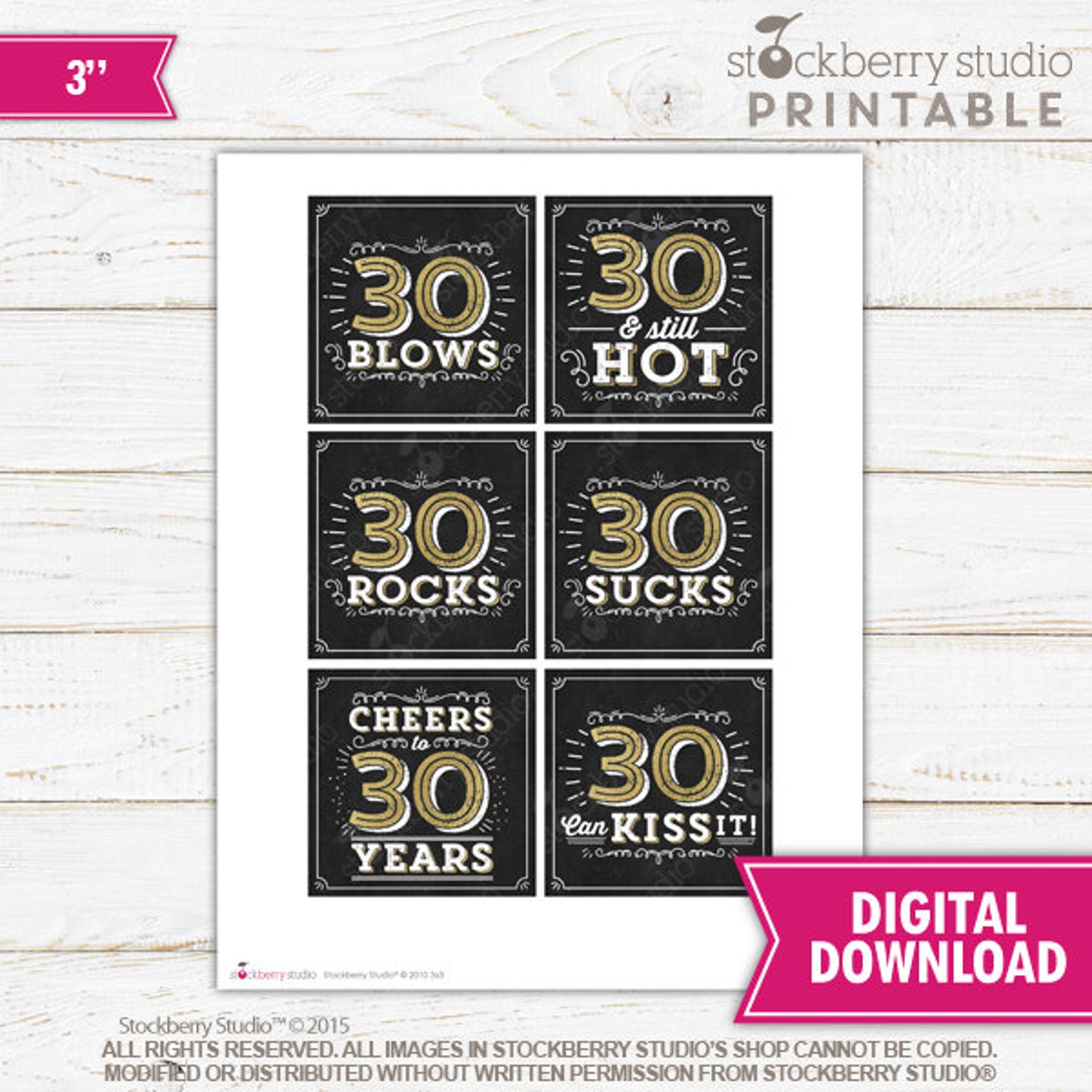 30th Birthday Candy Tags 30th Birthday Favor Tags Printable - Etsy