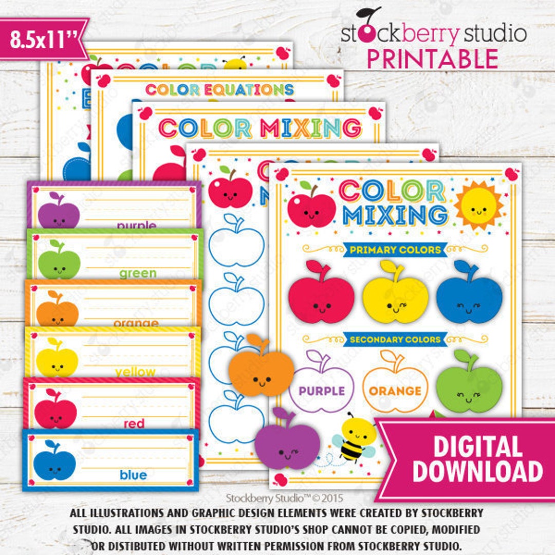 Color Mixing Printables Primary Secondary Color Activity - Etsy