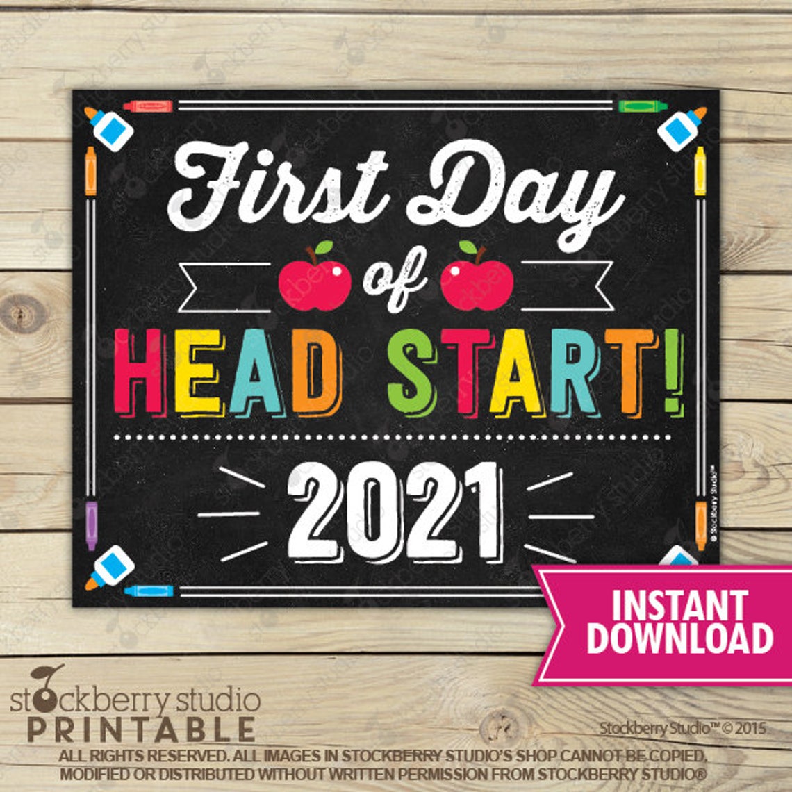 First Day of Head Start Sign 1st Day of School Printable | Etsy