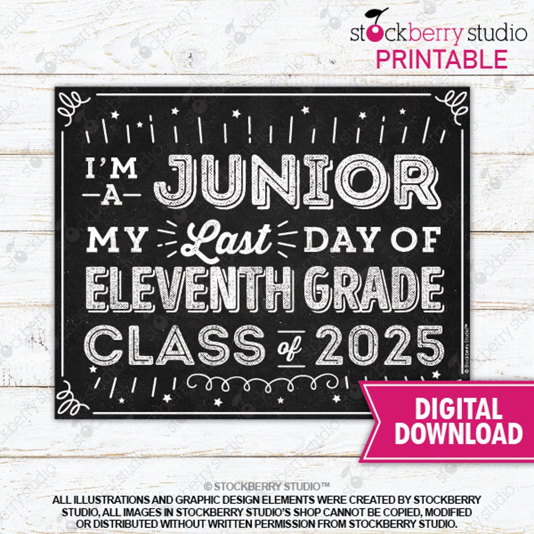 Last Day of Junior Year Sign Last Day of 11th Grade Sign Class - Etsy