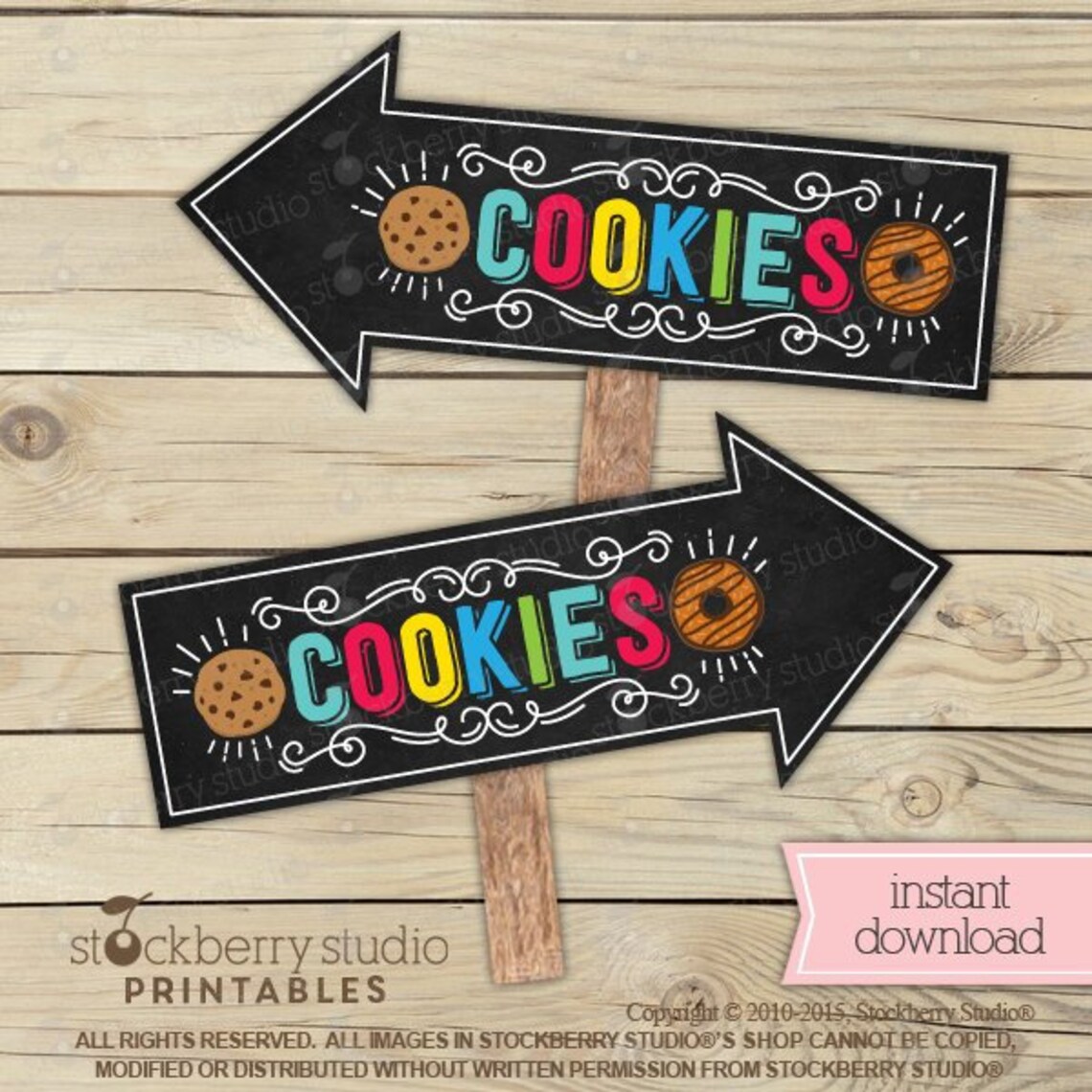 Cookie Booth Arrow Signs Cookies Sold Here Cookie Booth - Etsy