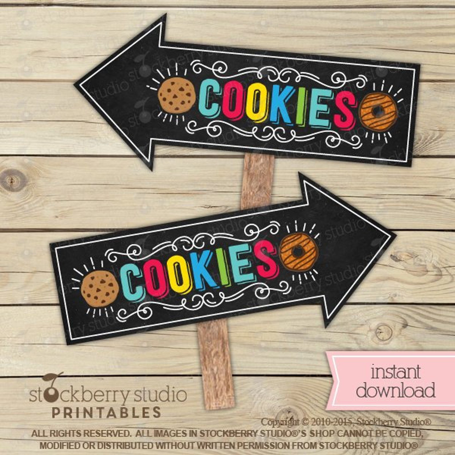 Cookie Booth Arrow Signs - Cookies Sold Here - Cookie Booth Sign ...