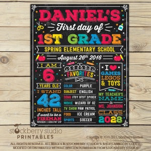Space First Day of School Sign Printable Rocket Back to School Sign Boy ...