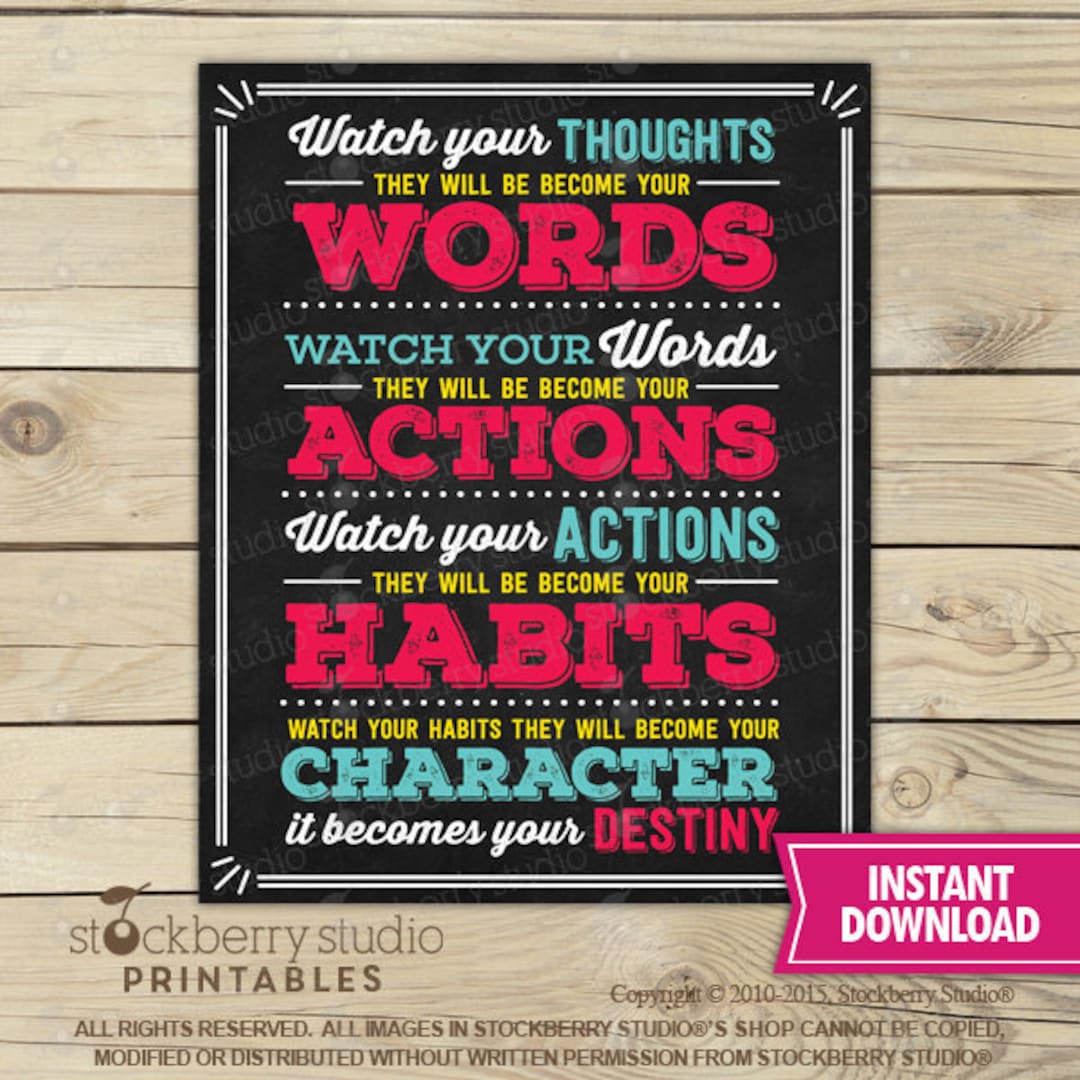 Counselor Office Decor Thoughts Words Actions High School - Etsy