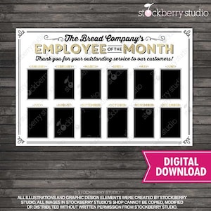 Employee of the Month Calendar - Employee Recognition - Employee ...