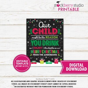 Our Child Might Be the Reason You Drink Funny Teacher Christmas Gifts ...