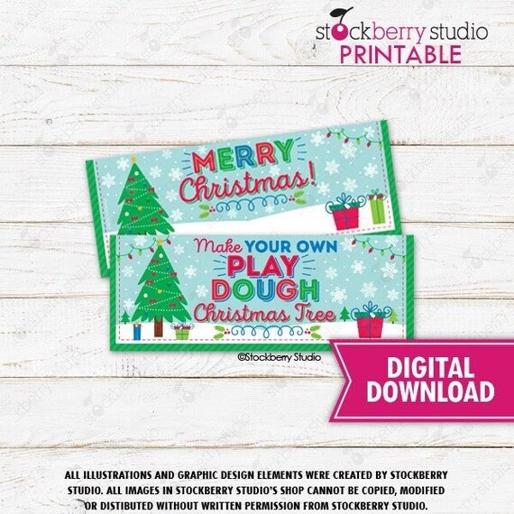 Make Your Own Play Dough Christmas Tree Goodie Bag Topper Tag Printable ...