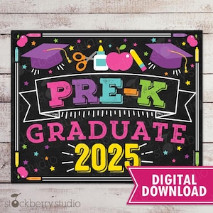 Girl Prek Graduation Sign Printable Last Day of Pre-k Sign Last Day of ...