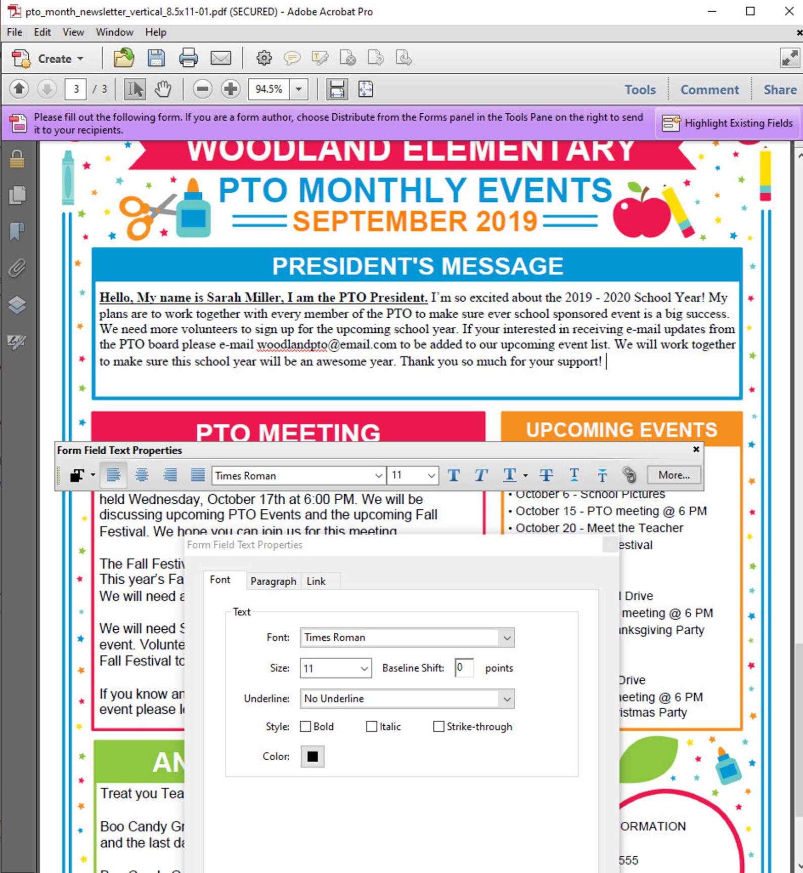 Teacher Newsletter PTO PTA Newsletter Flyer Printable Editable - Etsy