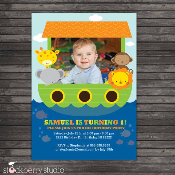 Items similar to Noah's Ark Birthday Invitation Printable - Noahs Ark ...