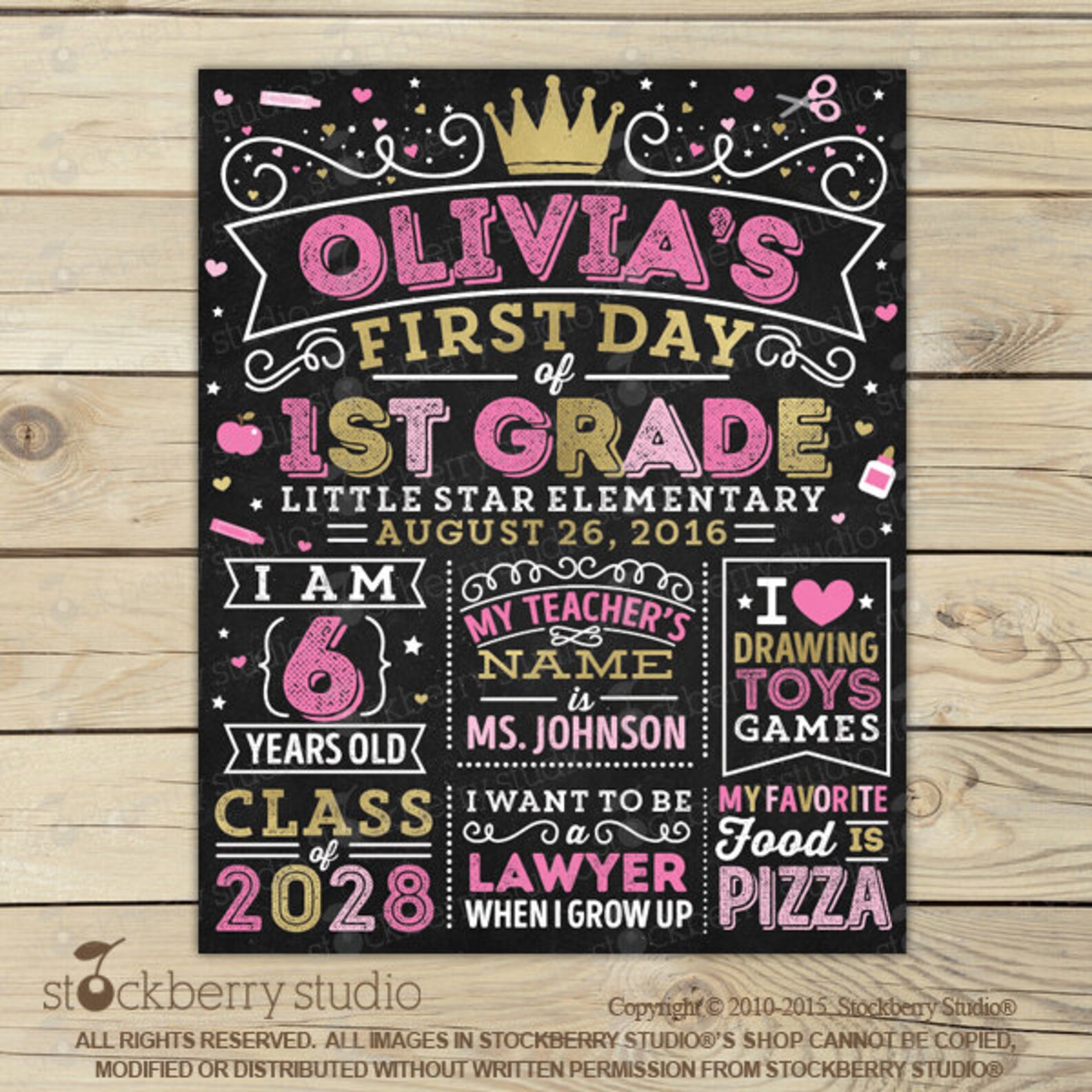 Girl First Day of School Sign Princess Back to School Sign - Etsy
