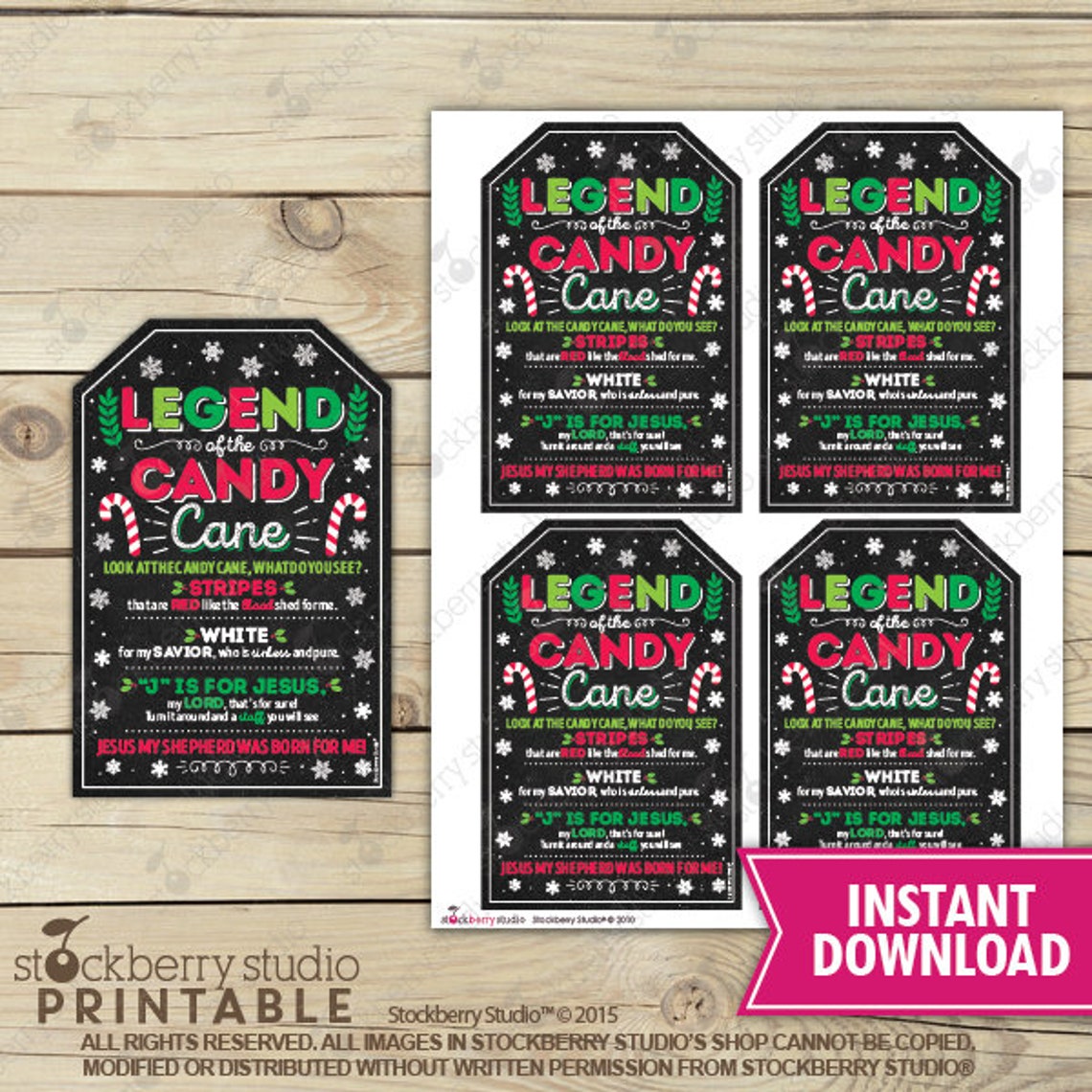 Legend of the Candy Cane Tags Printable Jesus is the Reason - Etsy
