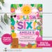 Splash Into Six 6th Birthday Girl Pool Party Invitation Printable ...