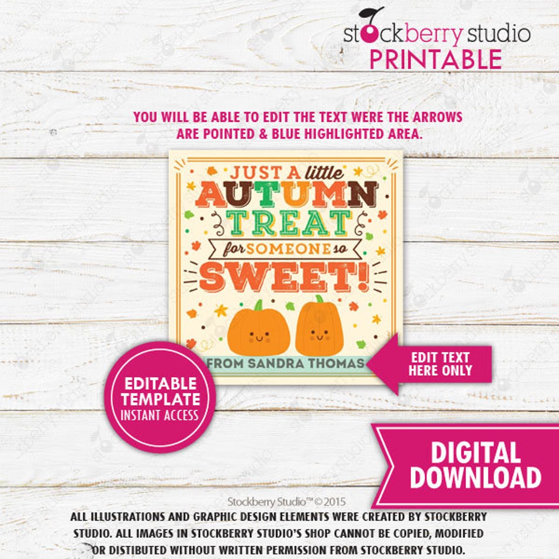 Fall Gift Tag Autumn Treat Label Teacher Appreciation Staff Employee ...
