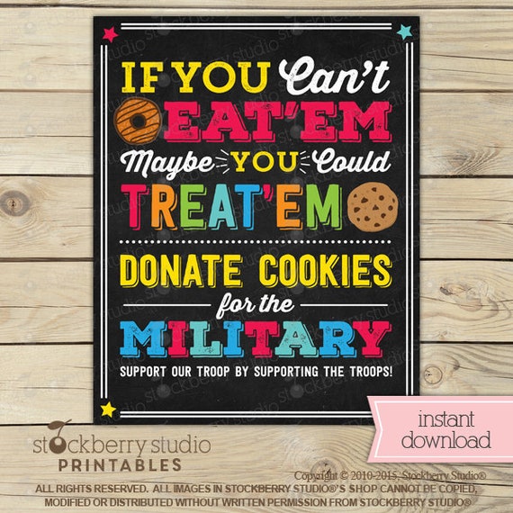 Cookie Booth Sign Printable - If You Can't Eat'em Treat'Em - Donate ...