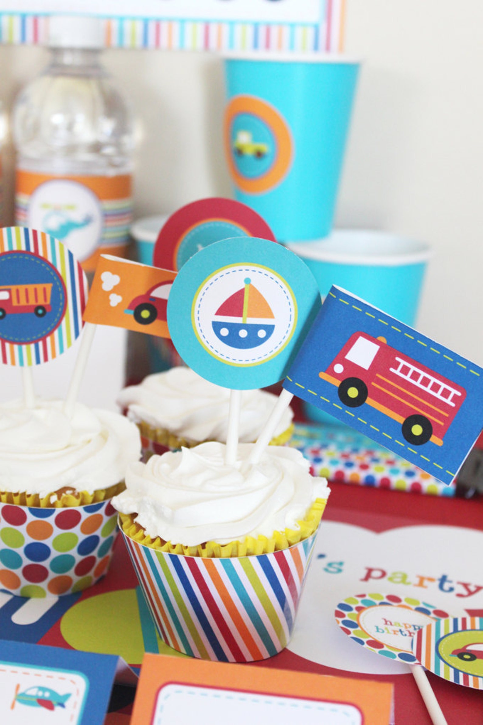 Transportation Birthday Party Decorations Printable Boy | Etsy