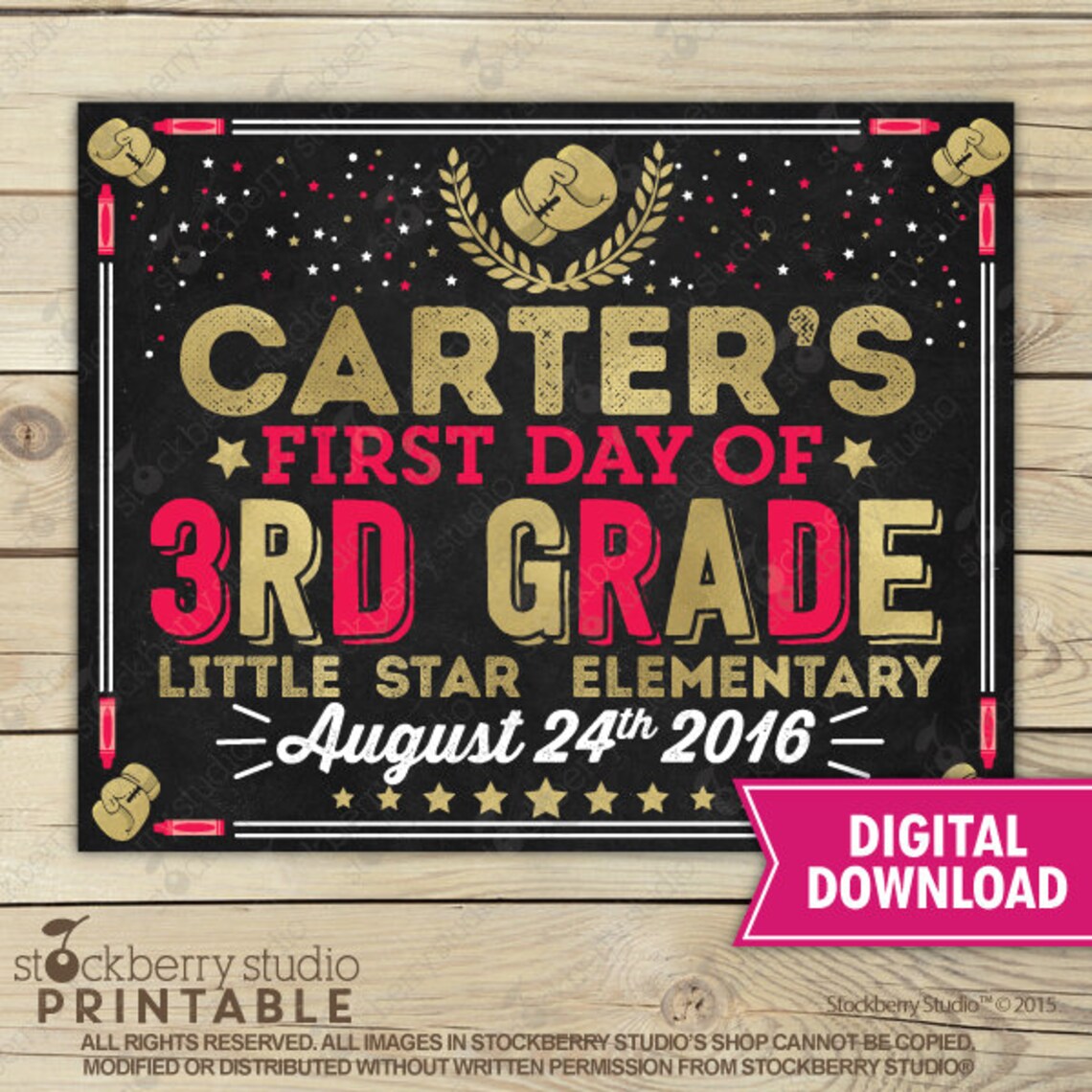 First Day of Nursery School Sign Printable 1st Day of Year One - Etsy