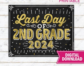 Girl Last Day of Preschool Sign Last Day of School Printable Last Day ...