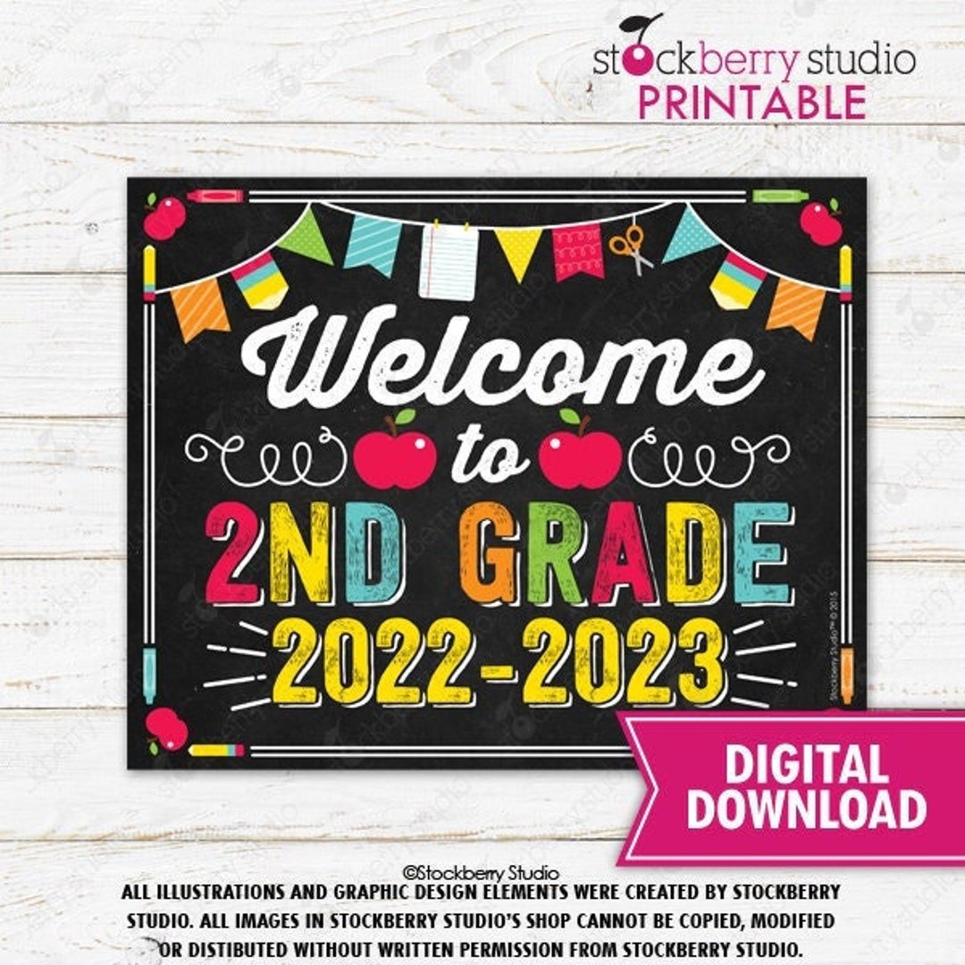 Welcome to 2nd Grade Sign Second Grade Teacher Sign Printable 2nd Grade ...